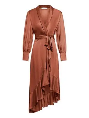 Zimmermann Silk Wrap Dress - Pink
