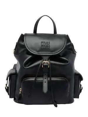 Miu Miu Logo Backpack - Black