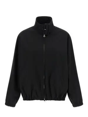 COURREGES Buckle Zipped Bomber Jacket - Black