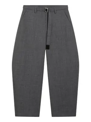 Sacai Wool Trousers With Belt - Gray