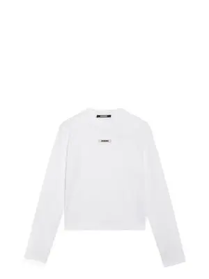 Jacquemus JACQUEMUS Le Gros Grain Long-Sleeve Stretch Cotton T-Shirt White