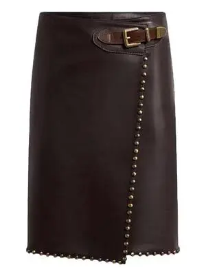 Etro Short Studded Leather Skirt - Black