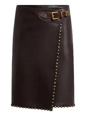 Etro Etro Studded Leather Skirt Black