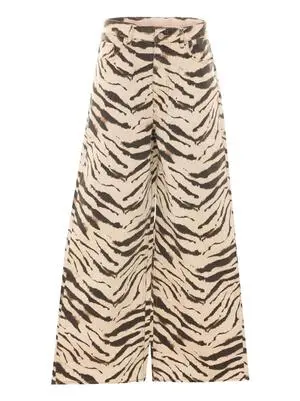 GANNI GANNI Lari Wide Jeans In Zebra Denim Cream