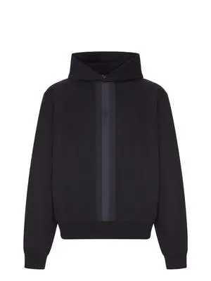 Gucci Cotton Hoodie With Tonal Web Stripe - Black