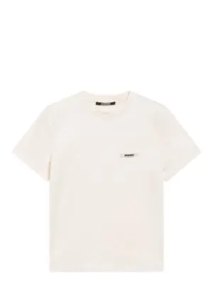 Jacquemus JACQUEMUS Fitted T-Shirt With Grosgrain Logo Cream