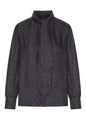 Gucci Printed Silk Twill Shirt - Black