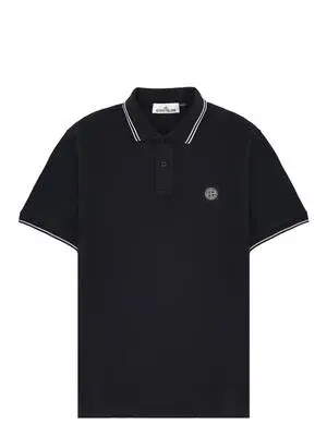Stone Island Polo With Logo - Blue