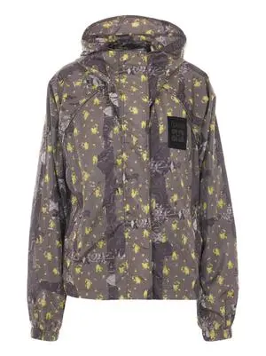 GANNI Printed Nylon Flyweight Jacket - Black