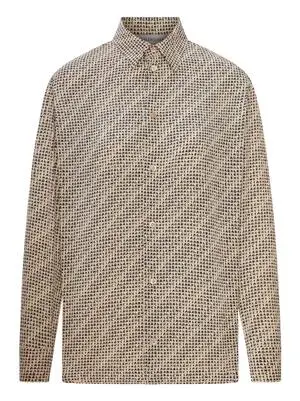 Balenciaga Monogram Shirt In Silk Crepe - Multicolor