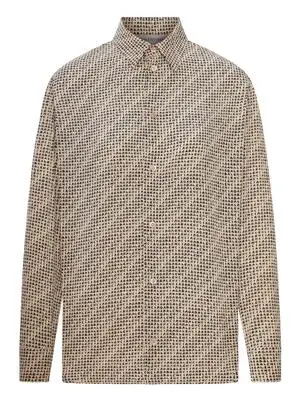Balenciaga Monogram Silk Crepe Shirt - Multicolor