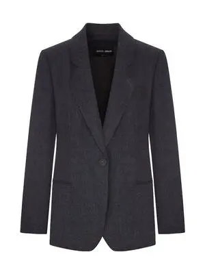 Giorgio Armani Single-breasted Wool And Cashmere Flannel Jacket - Multicolor