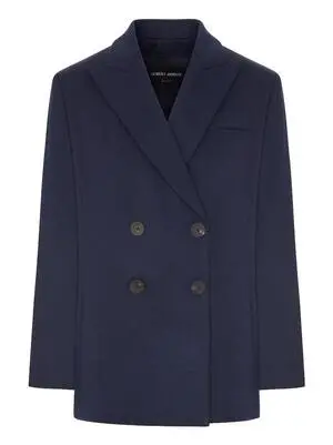 Giorgio Armani Double-breasted Wool Blazer - Blue