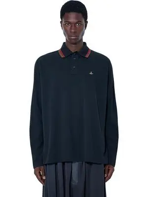 VIVIENNE WESTWOOD Long Sleeve Polo Shirt - Black