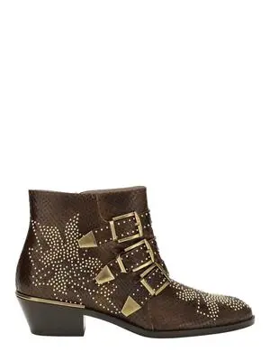 Chloé Goat Leather Ankle Boots - Brown