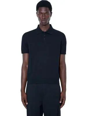 Moncler Piqué Polo Shirt - Black