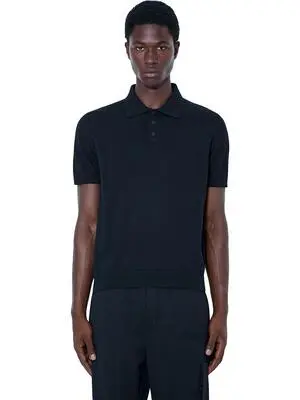 Moncler Piqué Polo Shirt - Black