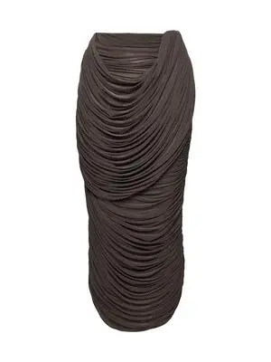 Magda Butrym Cupro Midi Skirt - Brown