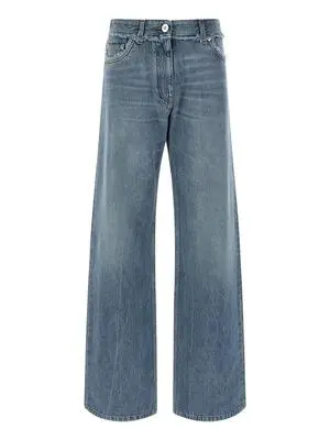 Versace Wide Leg Boyfriend Jeans - Blue