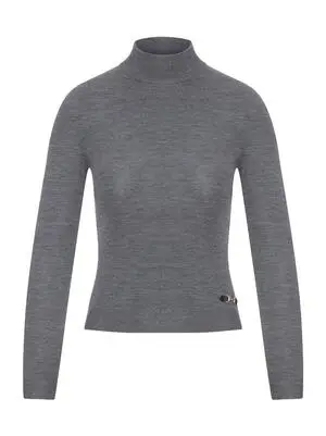 Gucci Fine Ribbed Wool Top With Clamp - Multicolor