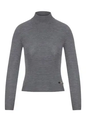 Gucci GUCCI Fine Ribbed Wool Top With Clamp Multicolor
