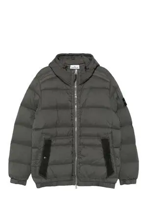 Stone Island Stone Island Men Padded Down Jacket With Hood Gray