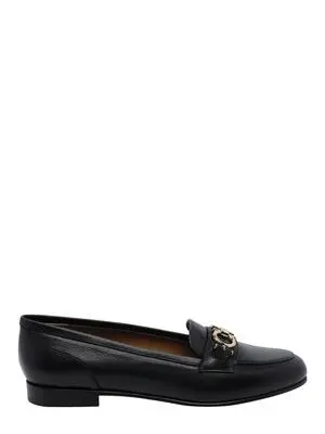 FERRAGAMO Gancini Ornamento Loafers - Black