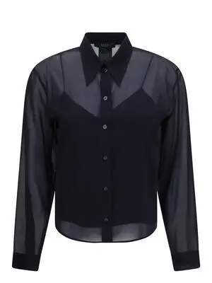 Gucci Stretch Silk Chiffon Shirt - Black