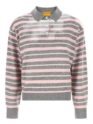 GUEST IN RESIDENCE GUEST IN RESIDENCE Collegiate Stripe Cashmere Polo Sweater
