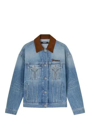 Versace Denim Cotton Jacket - Multicolor