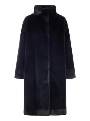 Herno Long Faux Fur Coat - Black