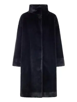Herno Long Faux Fur Coat - Black