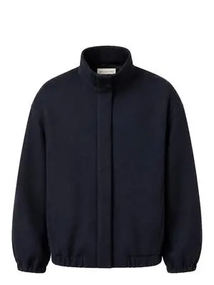 Dries Van Noten Wool-blend High Collar Bomber Jacket - Blue