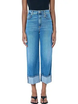 Sportmax SPORTMAX Cropped Wide-Leg Denim Jeans Blue