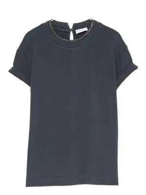 Brunello Cucinelli Monili-trim Cotton T-shirt - Multicolor
