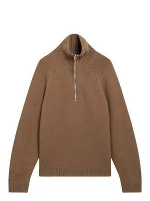 TOM FORD Caramel Half-zip Wool And Cashmere Knit Sweater - Cream