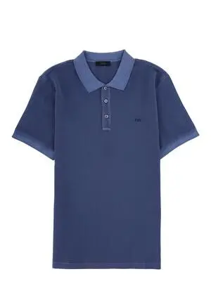 FAY Polo With Logo - Blue