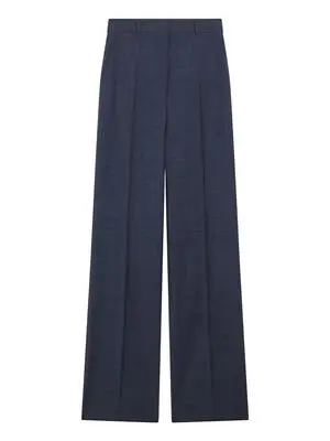 Max Mara Classic Trousers In Virgin Wool - Blue