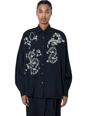 Dries Van Noten Casia Embellished Shirt - Black