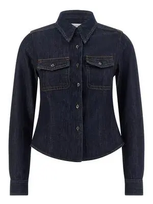 Dries Van Noten Cellie Den Cotton Denim Shirt - Blue