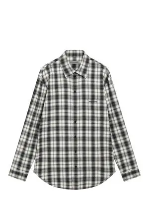 Balenciaga Regular-fit Checked Cotton Flannel Shirt In White/black - Multicolor