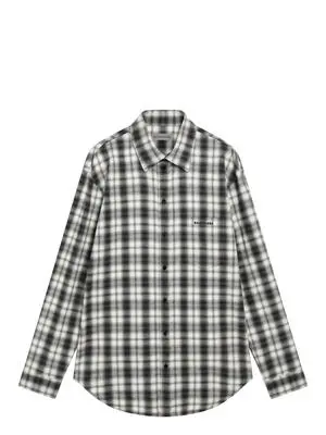 Balenciaga Regular-fit Checked Cotton Flannel Shirt In White/black - Multicolor