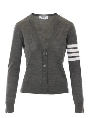 Thom Browne Relaxed Fit 4-bar Cardigan - Gray