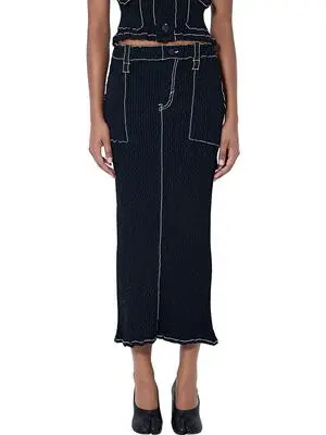 Issey Miyake Wavelet Ensemble Midi Skirt - Black