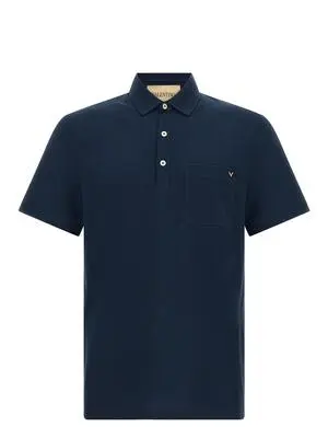 Valentino Garavani Vgold' Polo Shirt - Blue
