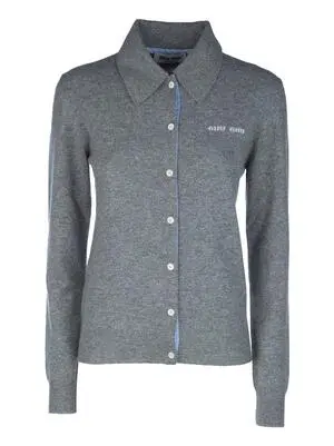 Miu Miu MIU MIU Collared Knitwear Cardigan Multicolor