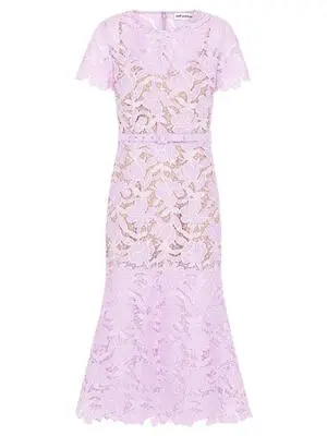 SELF-PORTRAIT Floral Lace Midi Dress - Multicolor