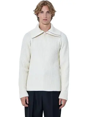 Bottega Veneta Wool Ribbed Knit Sweater - Cream