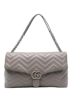 Gucci Leather Shoulder Bag - Gray
