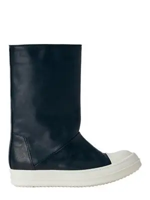 Rick Owens Tower High Leather Boots - Black